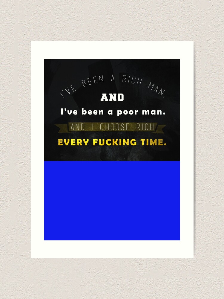 "Wolf Of Wall Street Quote Rich Man Poor Man Sticker" Art Print for ...