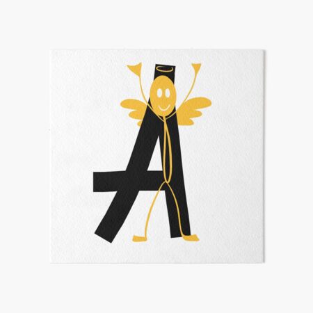 "Alphabet Stickman Line Art - A" Art Board Print by UntetheredArt ...