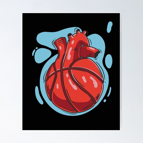"basketball heart" Poster by DerSenat | Redbubble