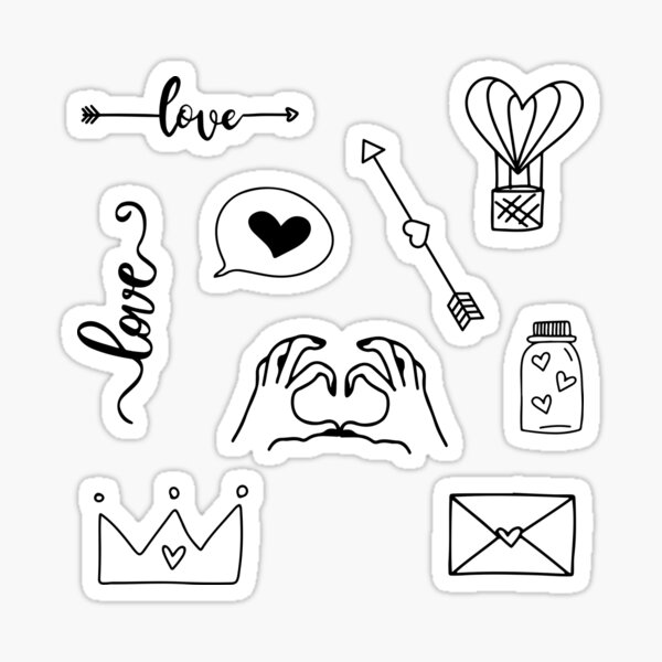 "Black Love Sticker Pack" Sticker by Sanika33 | Redbubble