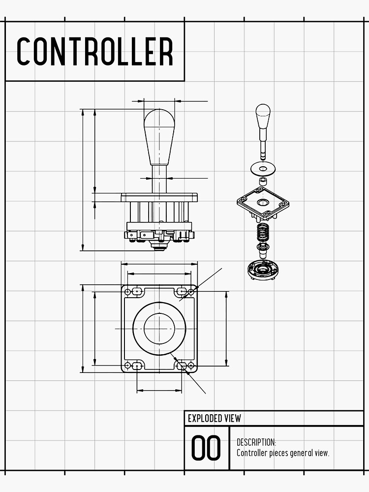 "Exploded View Controller Diagram" Sticker for Sale by ZenMonkey2022 ...