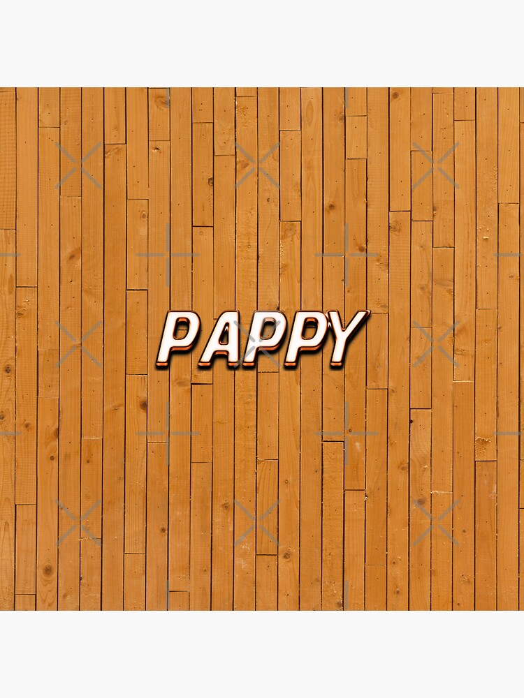 "Pappy Name Wood Background 3D Text Grandfather" Sticker by lorrinani ...