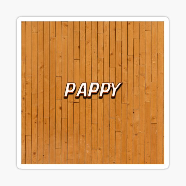 "Pappy Name Wood Background 3D Text Grandfather" Sticker by lorrinani ...