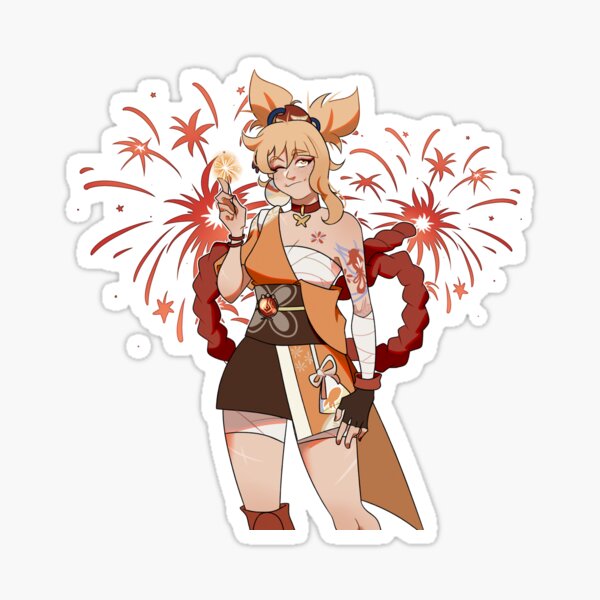 "Genshin Impact Yoimiya" Sticker by iampompeii | Redbubble