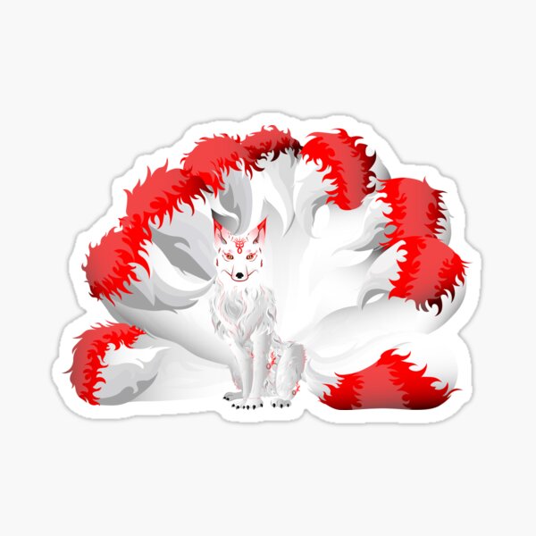 "Nine tailed fox full" Sticker for Sale by DRAGORUS | Redbubble