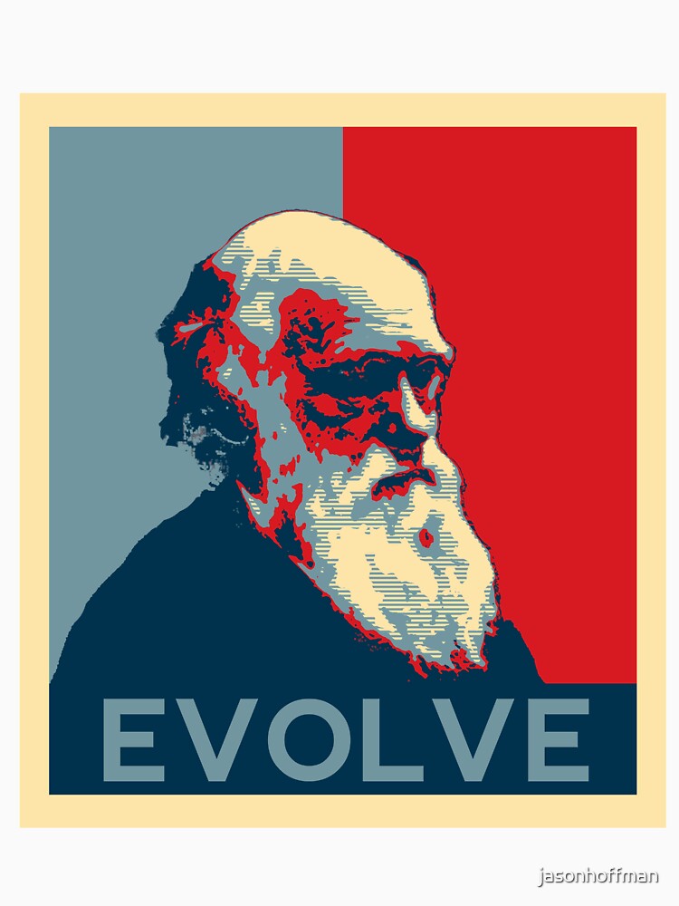 "Charles Darwin Evolve Evolution" T-shirt for Sale by jasonhoffman ...