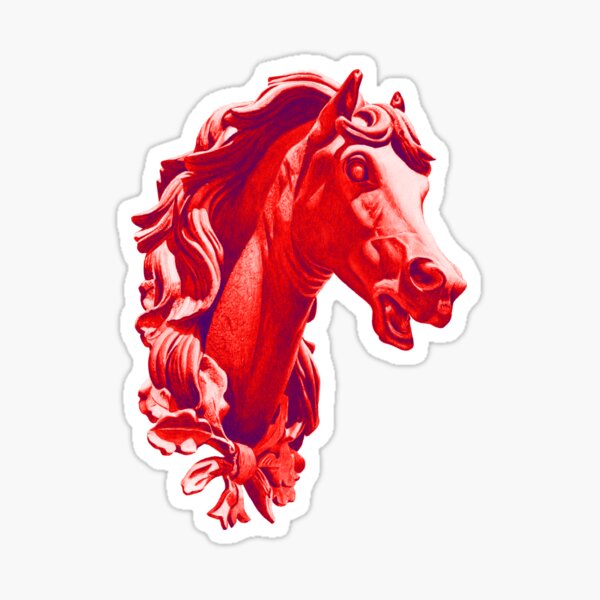 "Red horse head" Sticker for Sale by angelisart | Redbubble