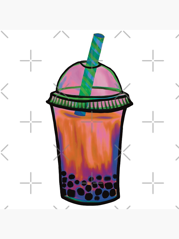 "Sunset Boba Tea Illustration" Poster for Sale by ZaraRoza | Redbubble
