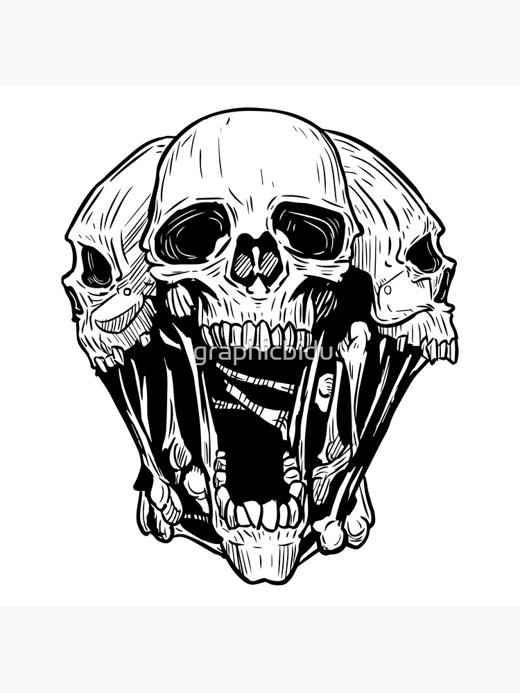 "three skull vector illustration" Poster for Sale by graphicbidu ...