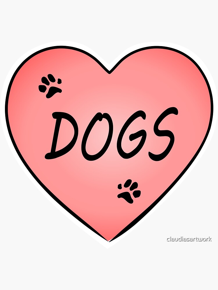 Pegatina «Corazón de perro, corazón con patas - divertido día de san ...