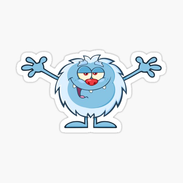 "Smiling Blue Monster" Sticker by LaurieSJohnson | Redbubble