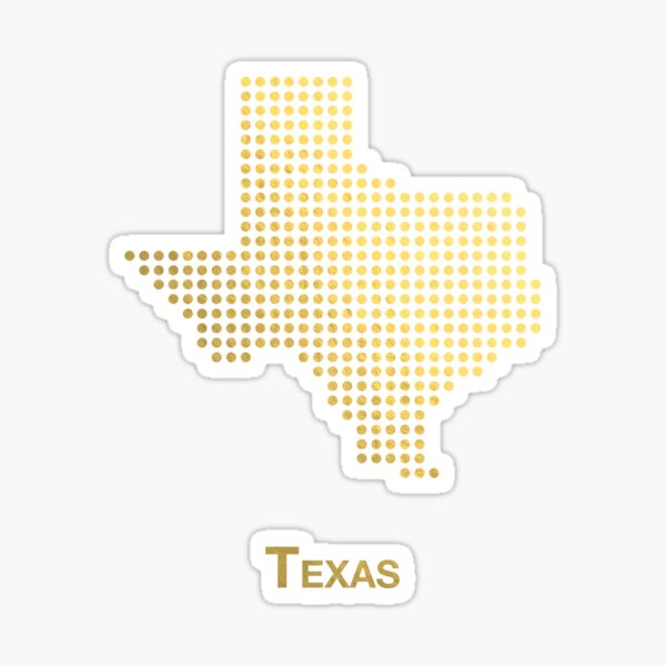 "Texas Dotted gold map" Sticker for Sale by captaingursel | Redbubble