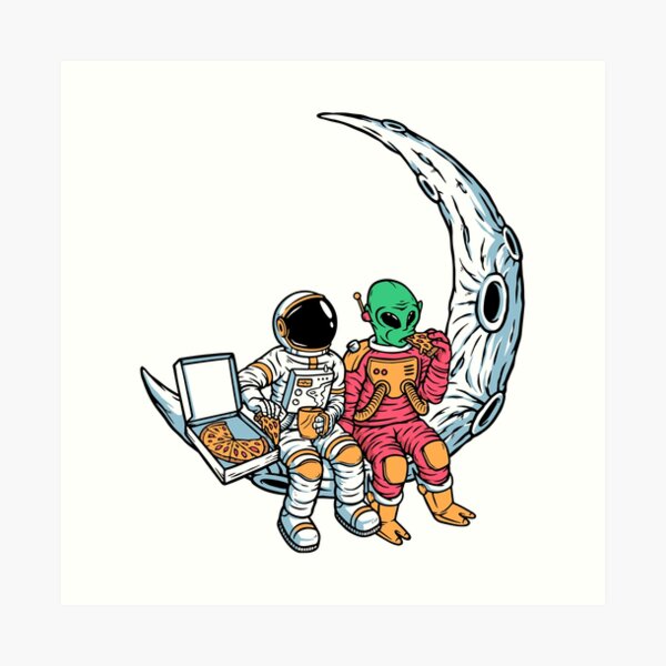 "astronaut and alien chilling together" Art Print for Sale by starxlite ...