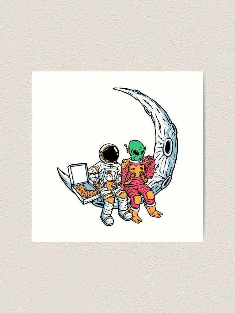 "astronaut and alien chilling together" Art Print for Sale by starxlite ...