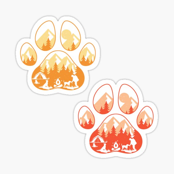 "Pack dog paw camping" Sticker for Sale by ARLAN-GONSALVES | Redbubble