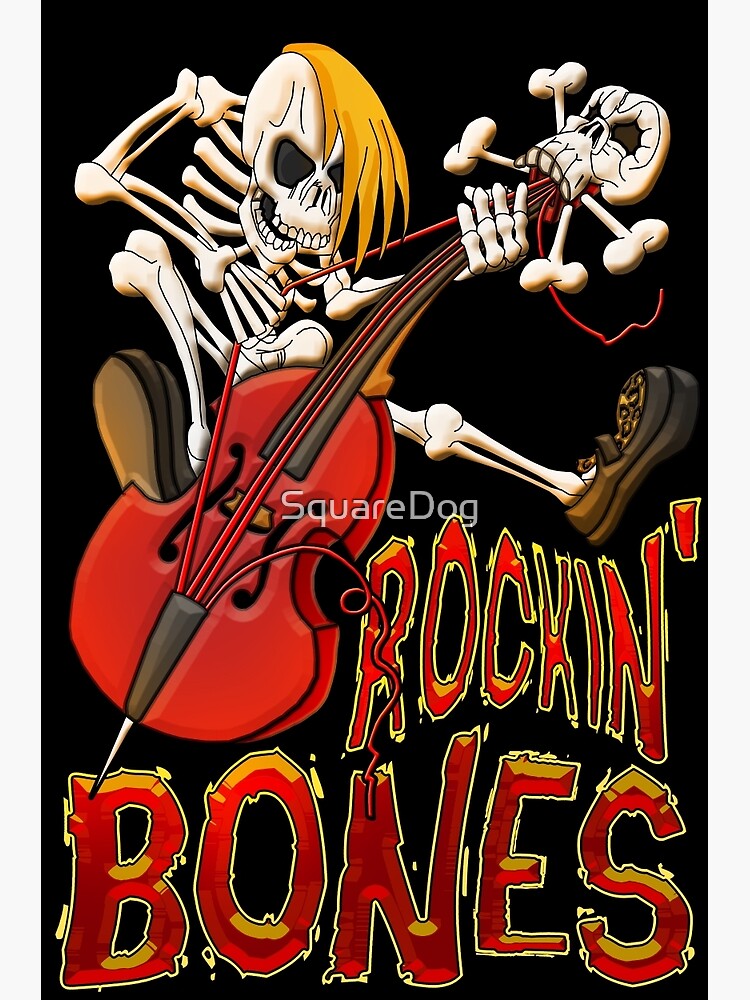 "Rockin Bones - full colour" Poster by SquareDog | Redbubble