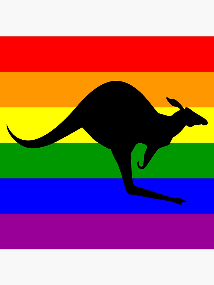"Aussie Pride Kangaroo" Sticker for Sale by pride-downunder | Redbubble
