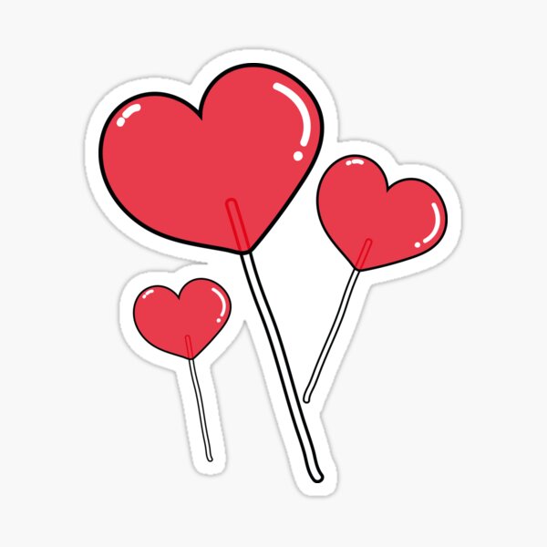 "Heart Lolly Sweets Hearts Valentine Day" Sticker by IsamDiyab | Redbubble