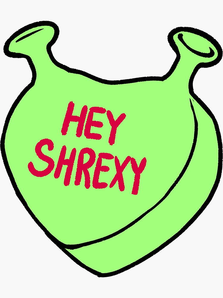 "Shrek Inspired Candy Heart" Sticker for Sale by Artbartcart | Redbubble