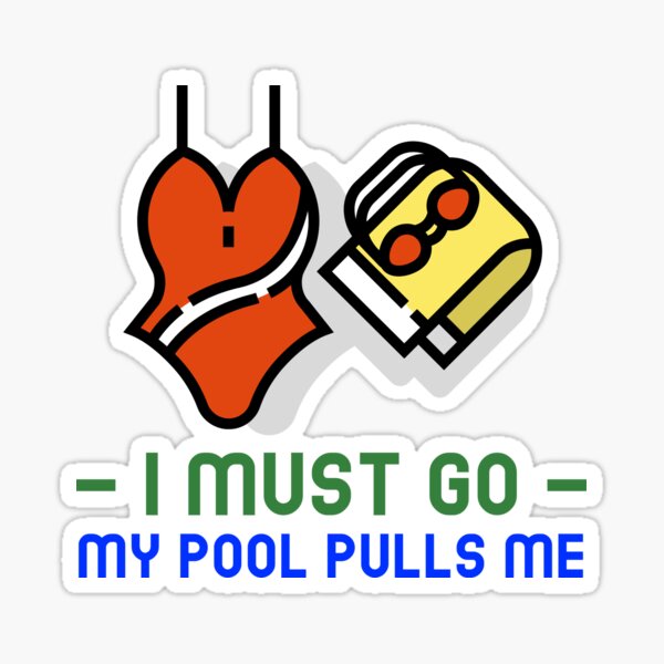 "Swimming pulls me" Sticker by rukna | Redbubble