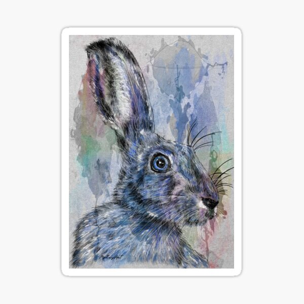 "hare" Sticker by Motley-Art | Redbubble