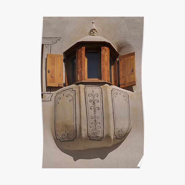 "Traditional triple aspect window in Ardez, Switzerland" Poster for ...