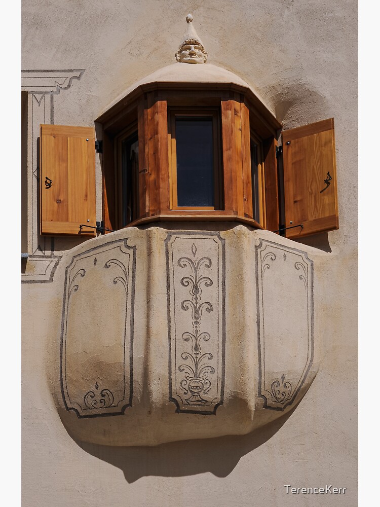 "Traditional triple aspect window in Ardez, Switzerland" Sticker for ...