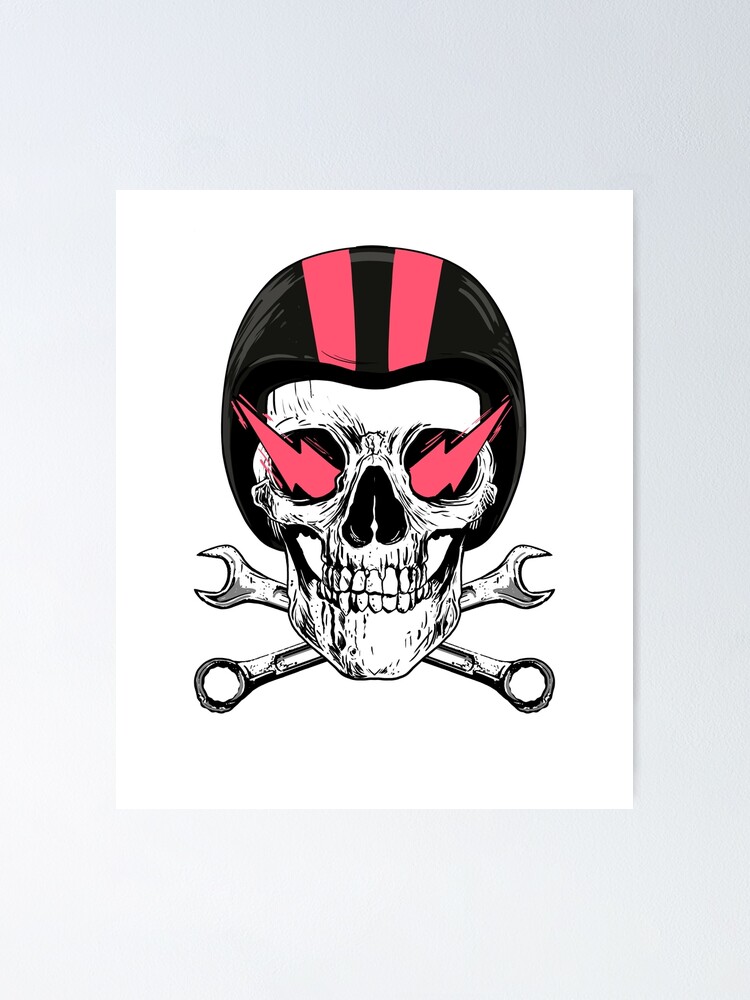 "Skull bike rider design" Poster for Sale by TamasClothing | Redbubble
