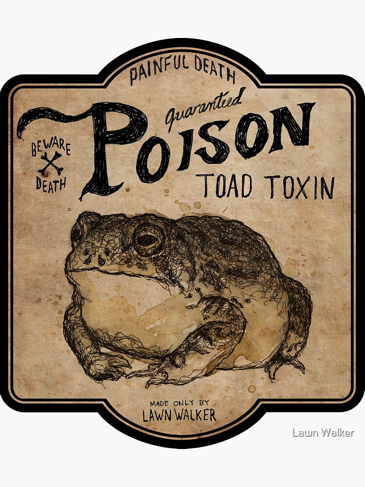 "Poison Toad Toxin Potion Label" Sticker for Sale by lawnwalker | Redbubble