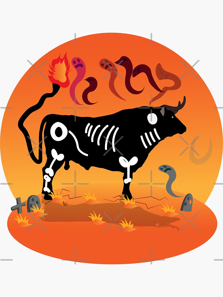 "bull of death poster | bull of death t-shirt " Sticker for Sale by ...
