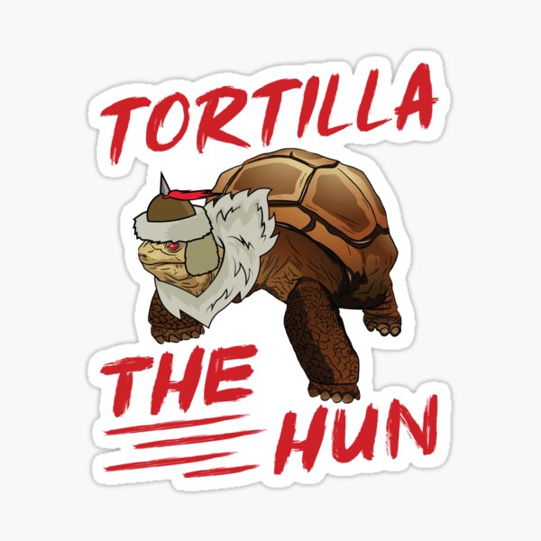 "Tortoise Funny Turtle Attila the Hun" Sticker by jaygo | Redbubble