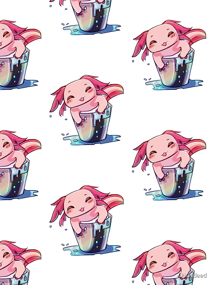 Foulard « Minecraft Cute Axolotl Illustration, Cute Axolotl in a Bin ...