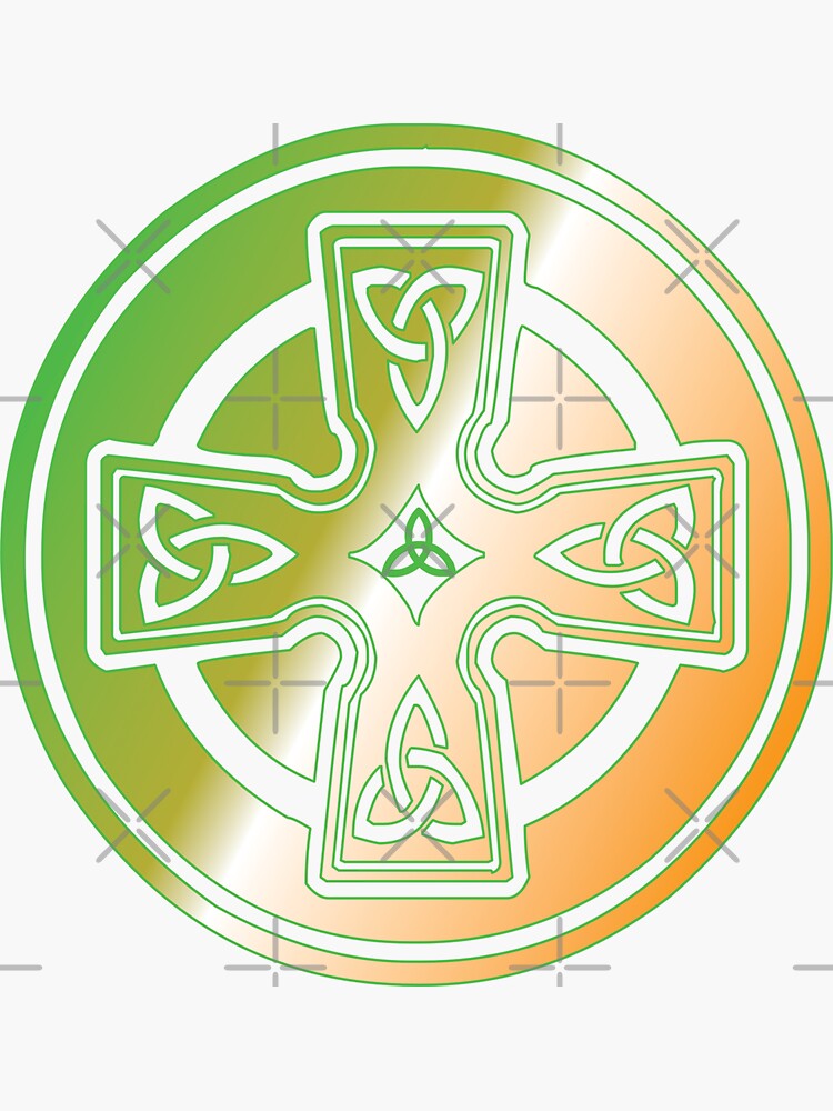 "Celtic Cross knotwork -Irish flag symbol t-shirt and sticker design ...
