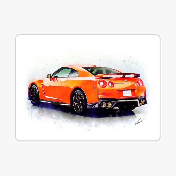 "Watercolor Muscle Car r Collection - GTR by Vart" Sticker for Sale by ...