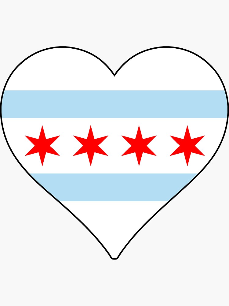 "Chicago Heart" Sticker by MiaMcFly | Redbubble
