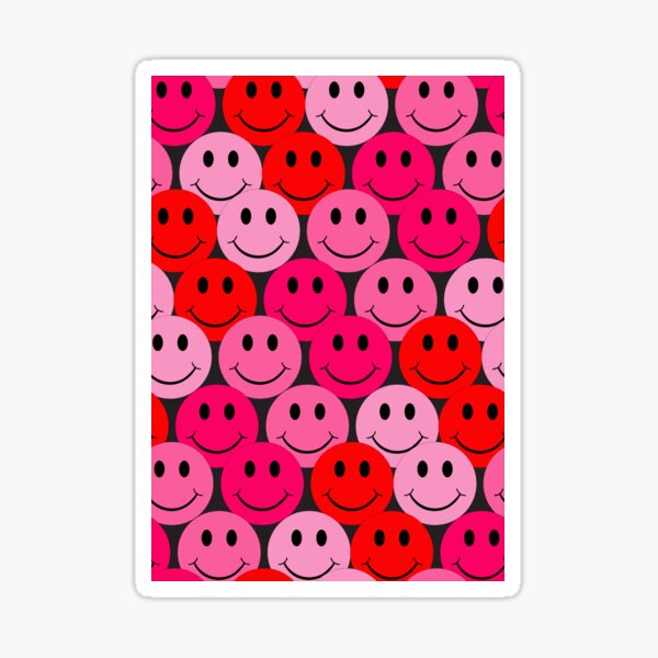 "Preppy Room Decor - Smiley Face Repeat Pattern" Sticker for Sale by ...