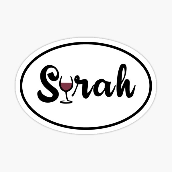"Syrah Wine Glass Word Art - Cute And Funny Syrah" Sticker for Sale by ...