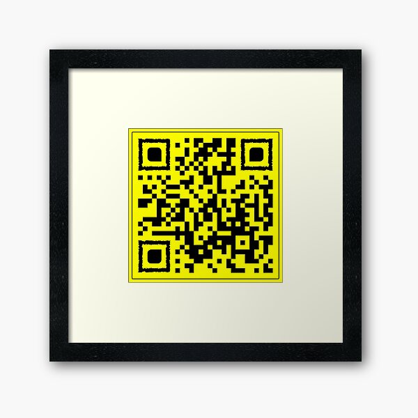 "Rick Astley Never Gonna Give You Up QR CODE FUNNY STICKER" Framed Art ...