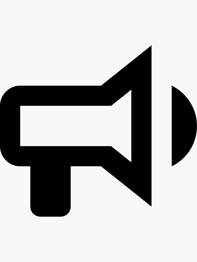 "MDI bullhorn-outline" Sticker for Sale by GnarlyFurtardo | Redbubble