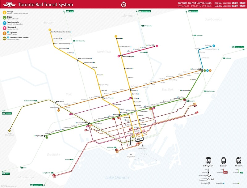 "TTC System Map (Concept)" by Nick Caron | Redbubble