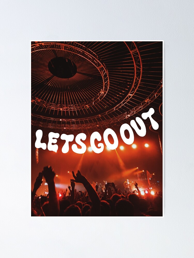 "Let's Go Out - Word Art with Red Concert Background" Poster for Sale ...