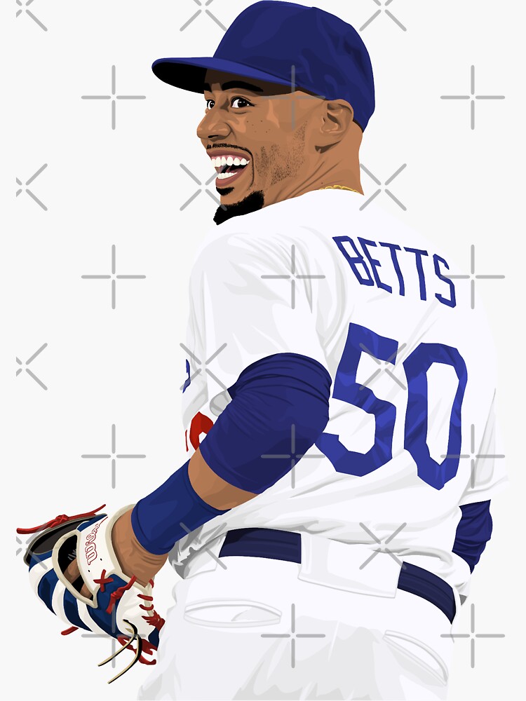 "Mookie Betts 50" Sticker by devinobrien | Redbubble