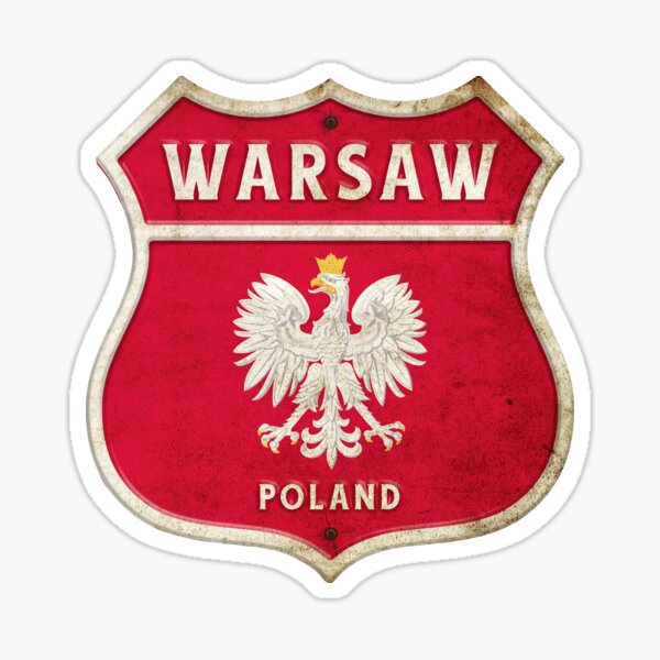 "Warsaw Poland coat of arms flags design" Sticker for Sale by Rocky2018 ...
