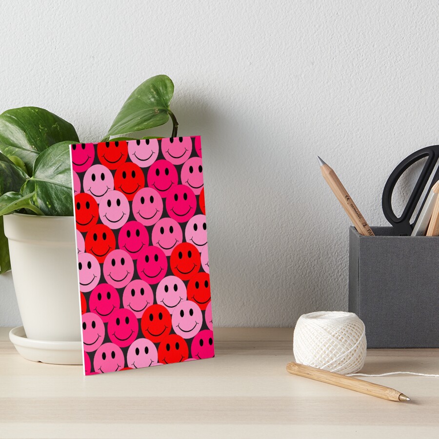 "Preppy Room Decor - Smiley Face Repeat Pattern" Art Board Print for ...