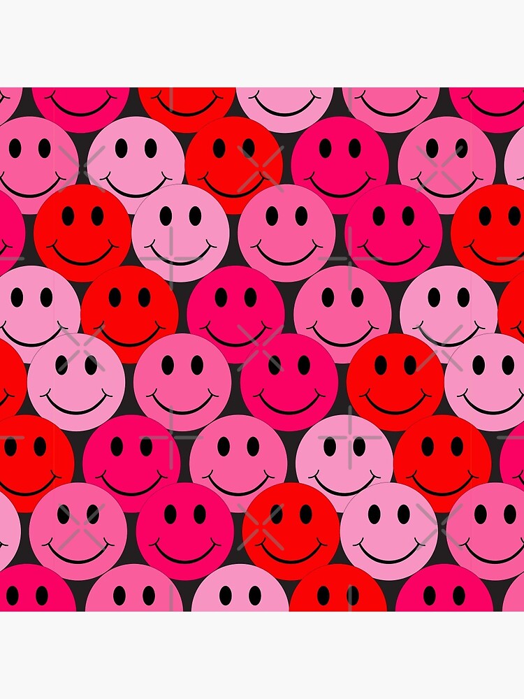 "Preppy Room Decor - Smiley Face Repeat Pattern" Pin for Sale by ...
