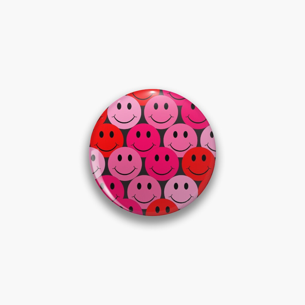 "Preppy Room Decor - Smiley Face Repeat Pattern" Pin for Sale by ...