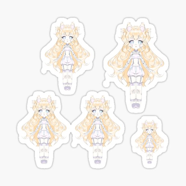 "Cute Blonde Cat Girl Stickers" Sticker for Sale by Nyamelon | Redbubble