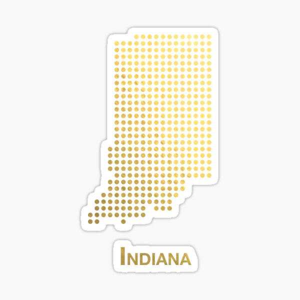 "Indiana Gold Dotted Map" Sticker for Sale by captaingursel | Redbubble