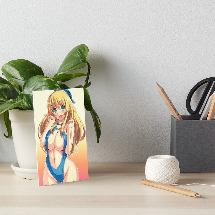 "Hentai oppai blonde bikini girl" Art Board Print by Lewdities | Redbubble