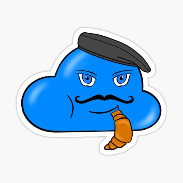 "Cloud eating a croissant" Sticker for Sale by CodingCaroline | Redbubble